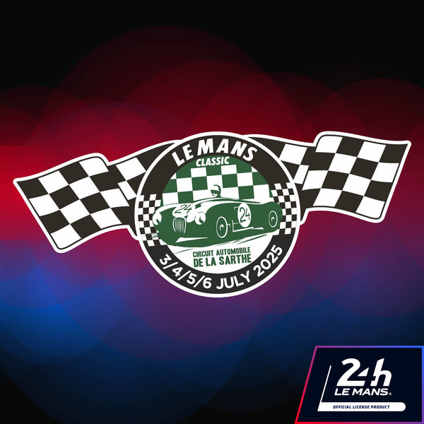 Le Mans Classic 2025 Chequered Flag Logo Sticker - StickeredUp4LeMans