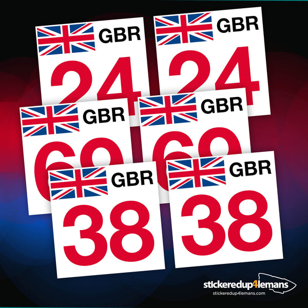 GBR Door Numbers (Pair) - StickeredUp4LeMans
